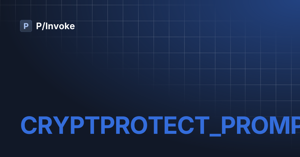 CRYPTPROTECT_PROMPTSTRUCT | P/Invoke